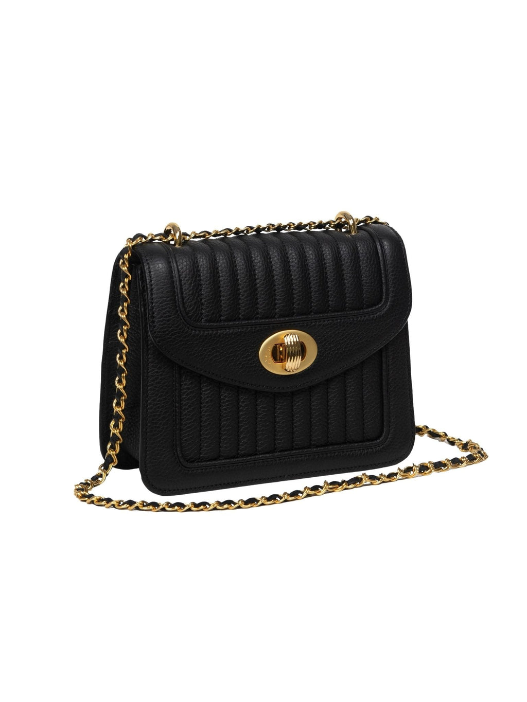 Ginette Mini Black Quilted Leather Handbag – HERTROVE