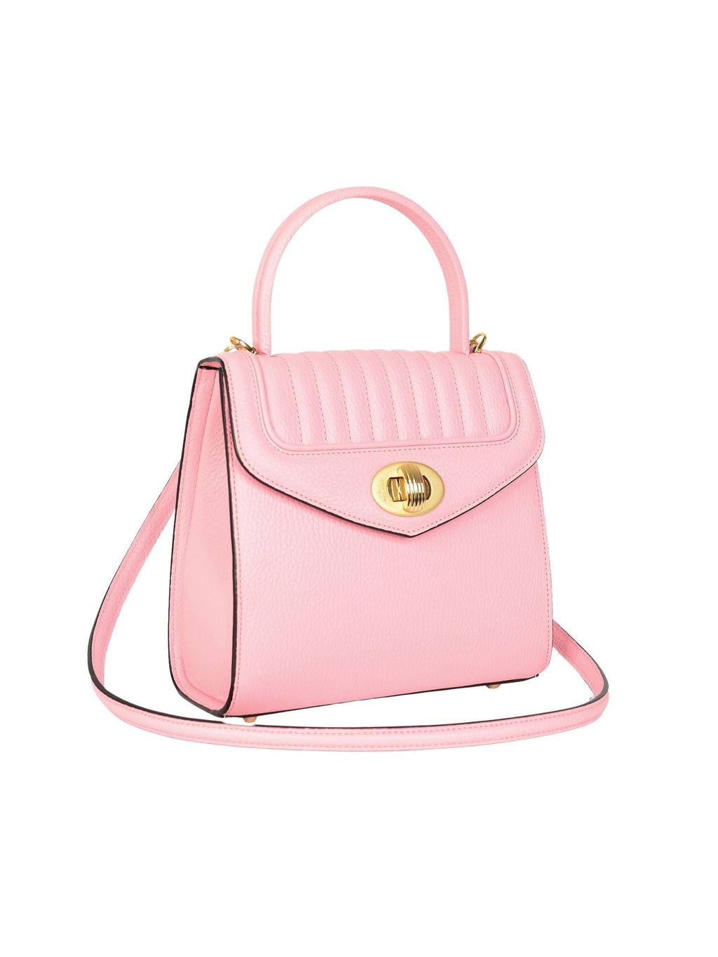 Quilted Leather Freda Mini Pink Top Handle Bag – HERTROVE