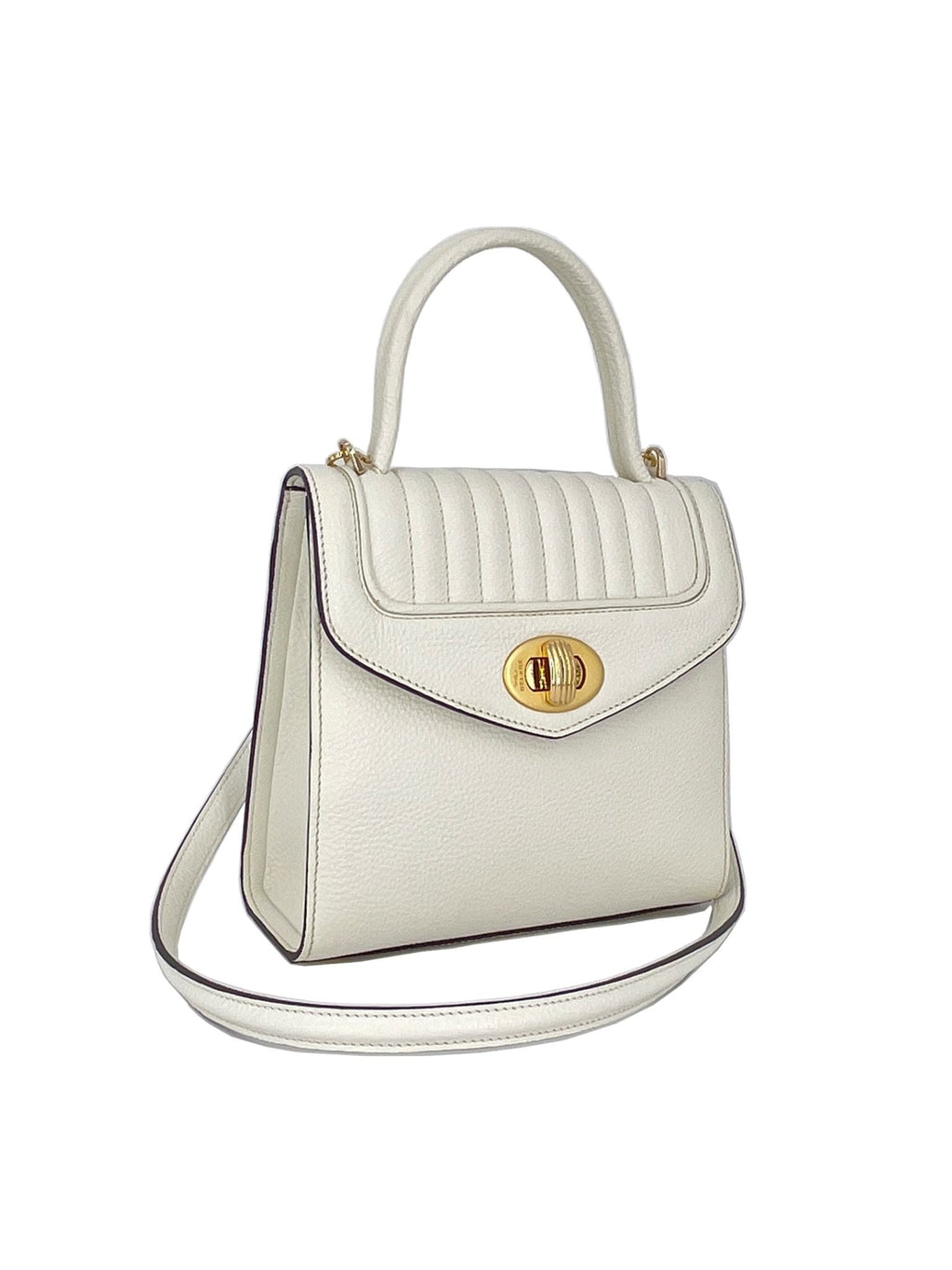 Quilted Leather Freda Mini White Top Handle Bag – HERTROVE
