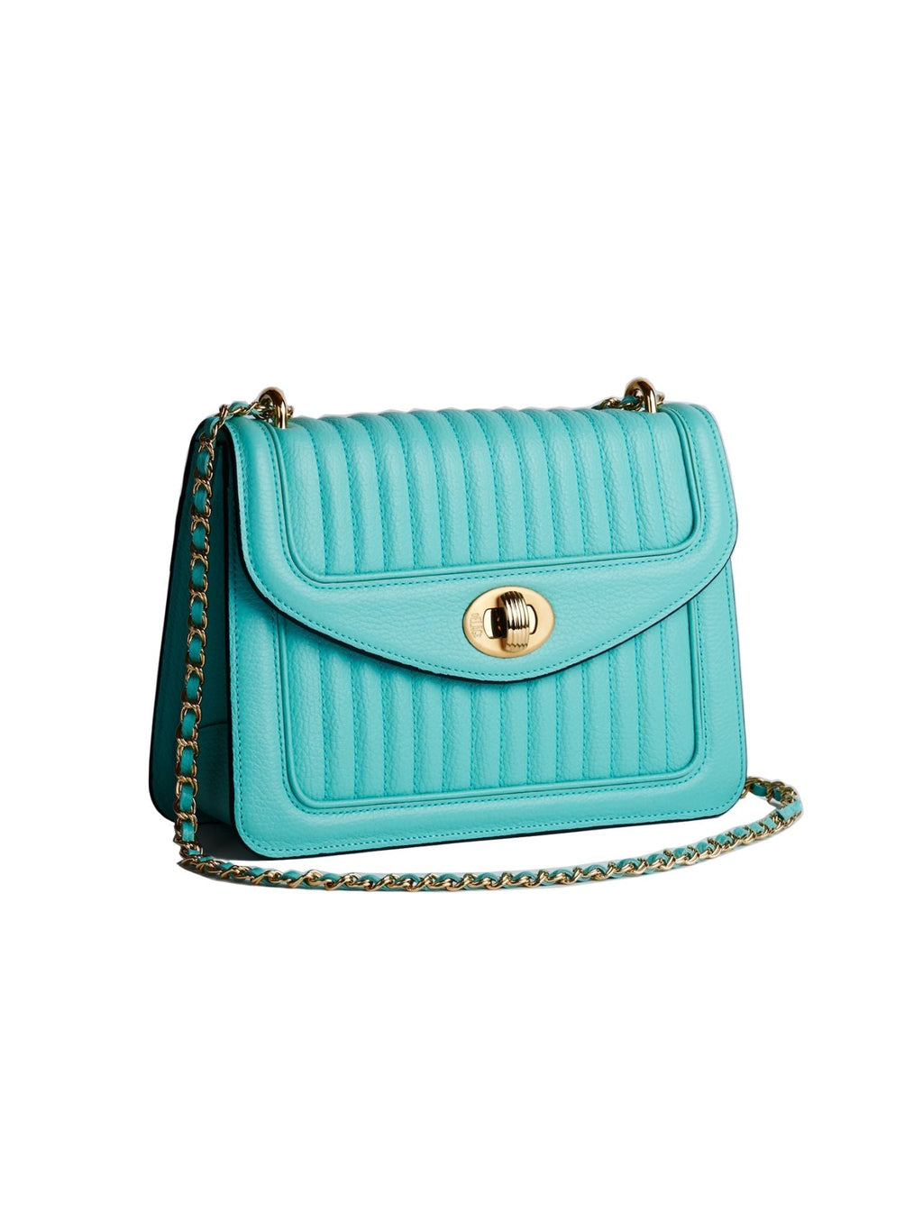 Ginette Small Light Blue Quilted Leather Handbag – HERTROVE