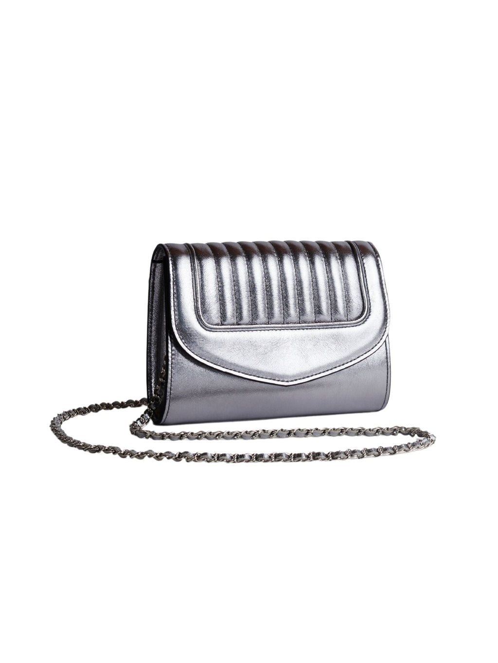 Silver Jeanne Small Hand quilted leather Clutch Bag – HERTROVE