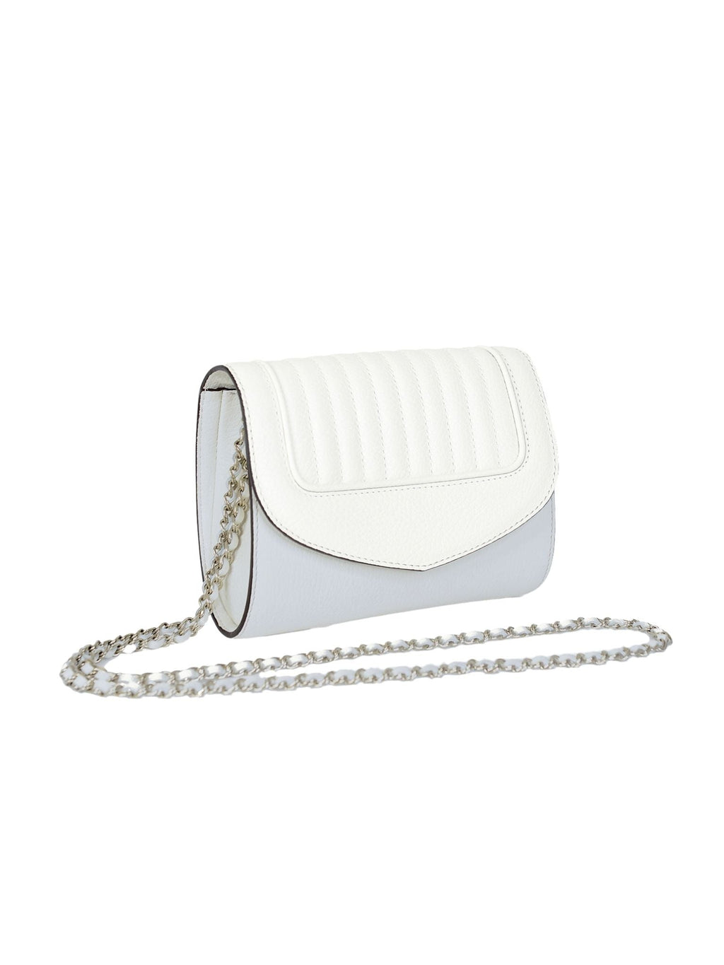 White Jeanne Small Hand quilted leather Clutch Bag – HERTROVE