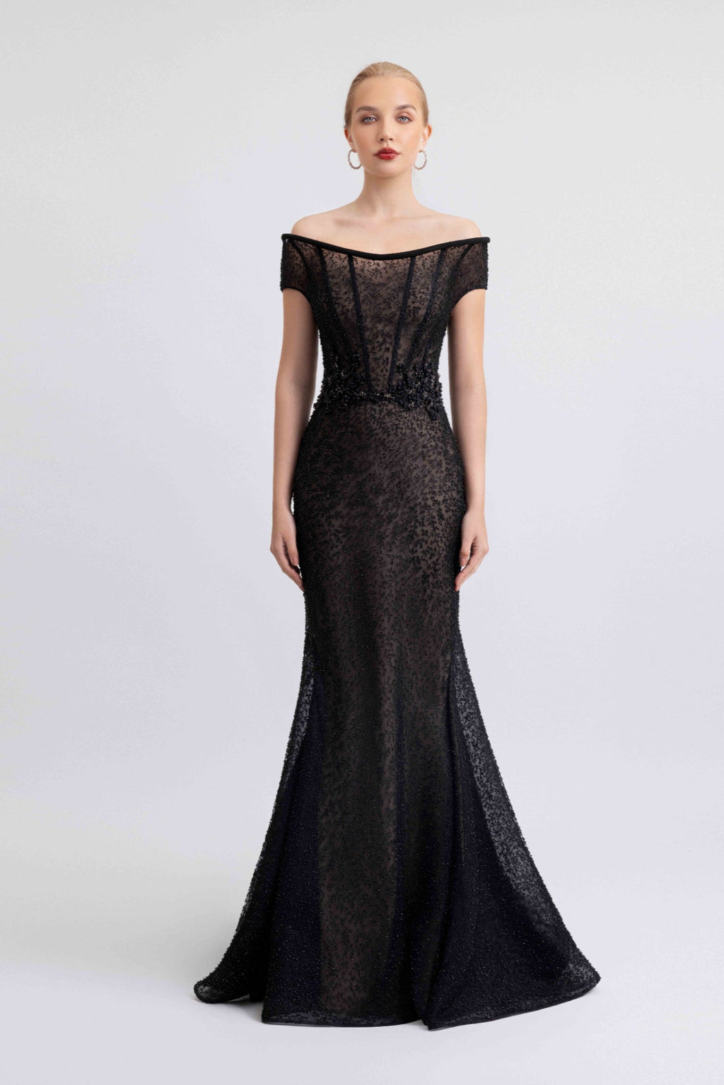 Beaded Dress with Structured Corset – HERTROVE