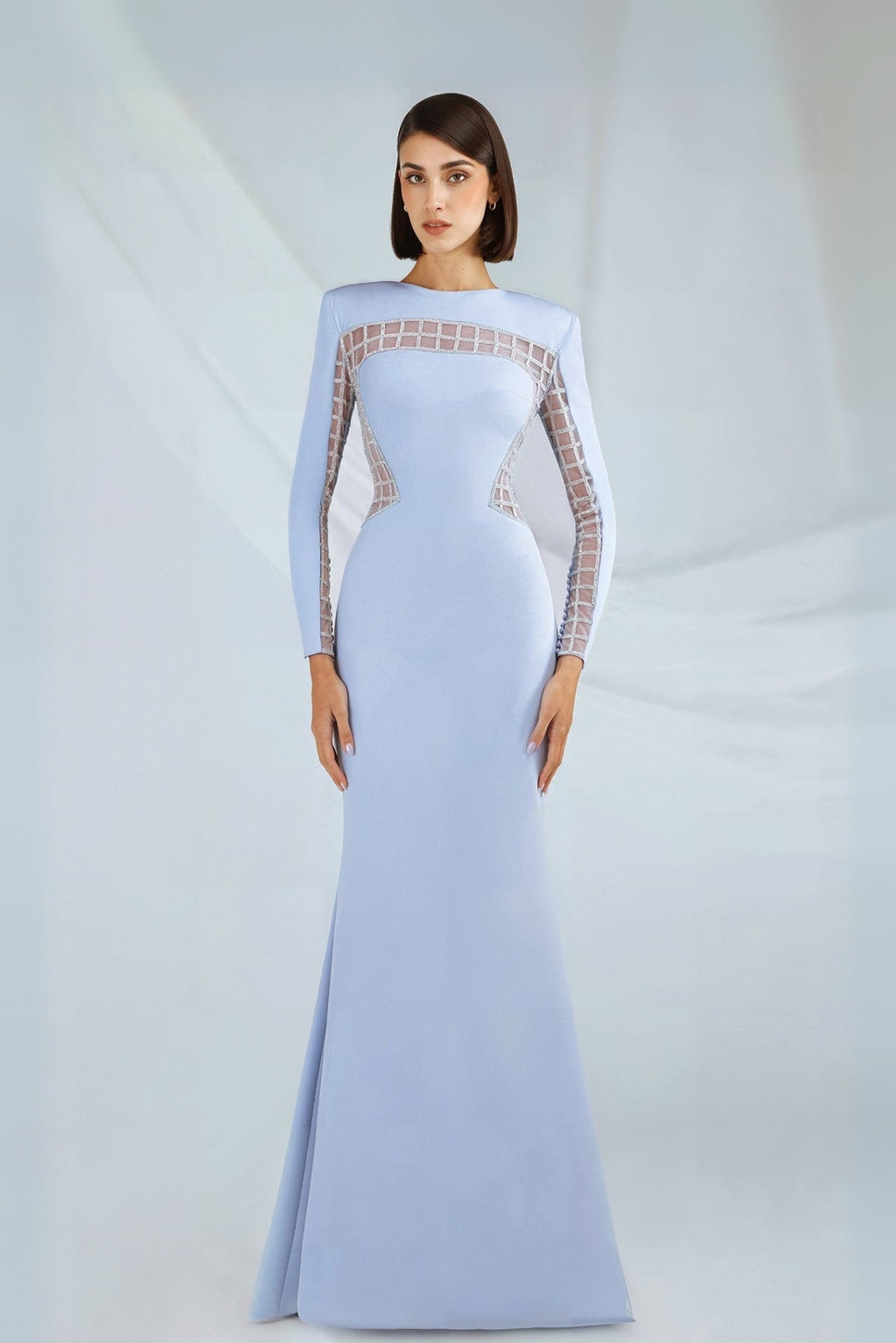 Light Blue Column Gown – HERTROVE