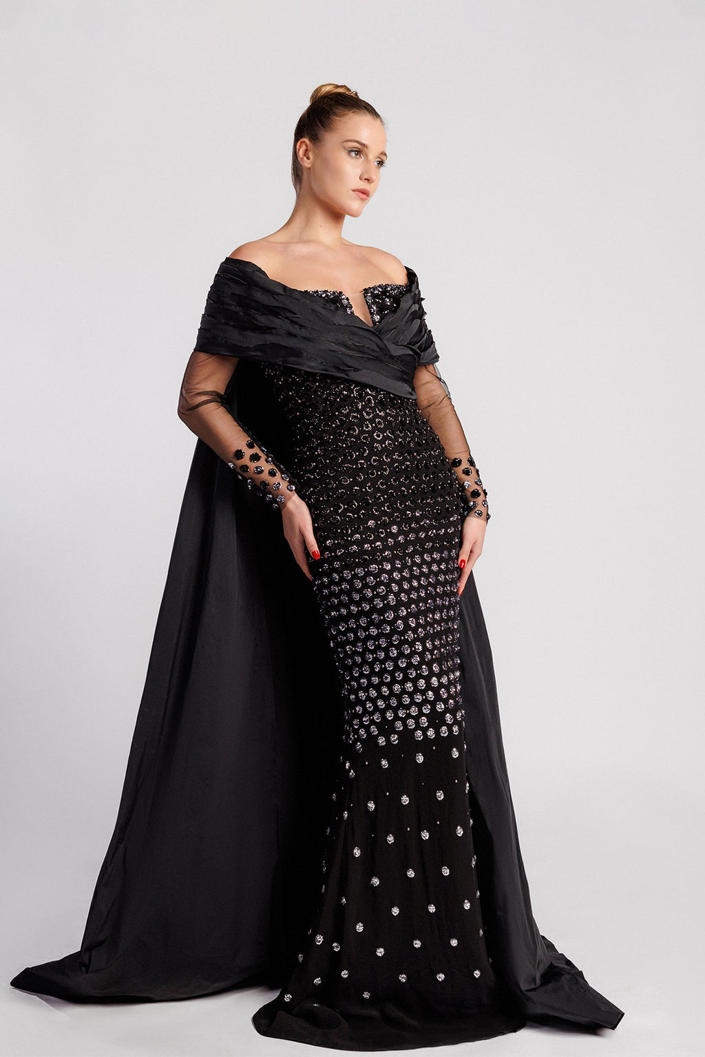 Fully embroidered taffeta dress – HERTROVE
