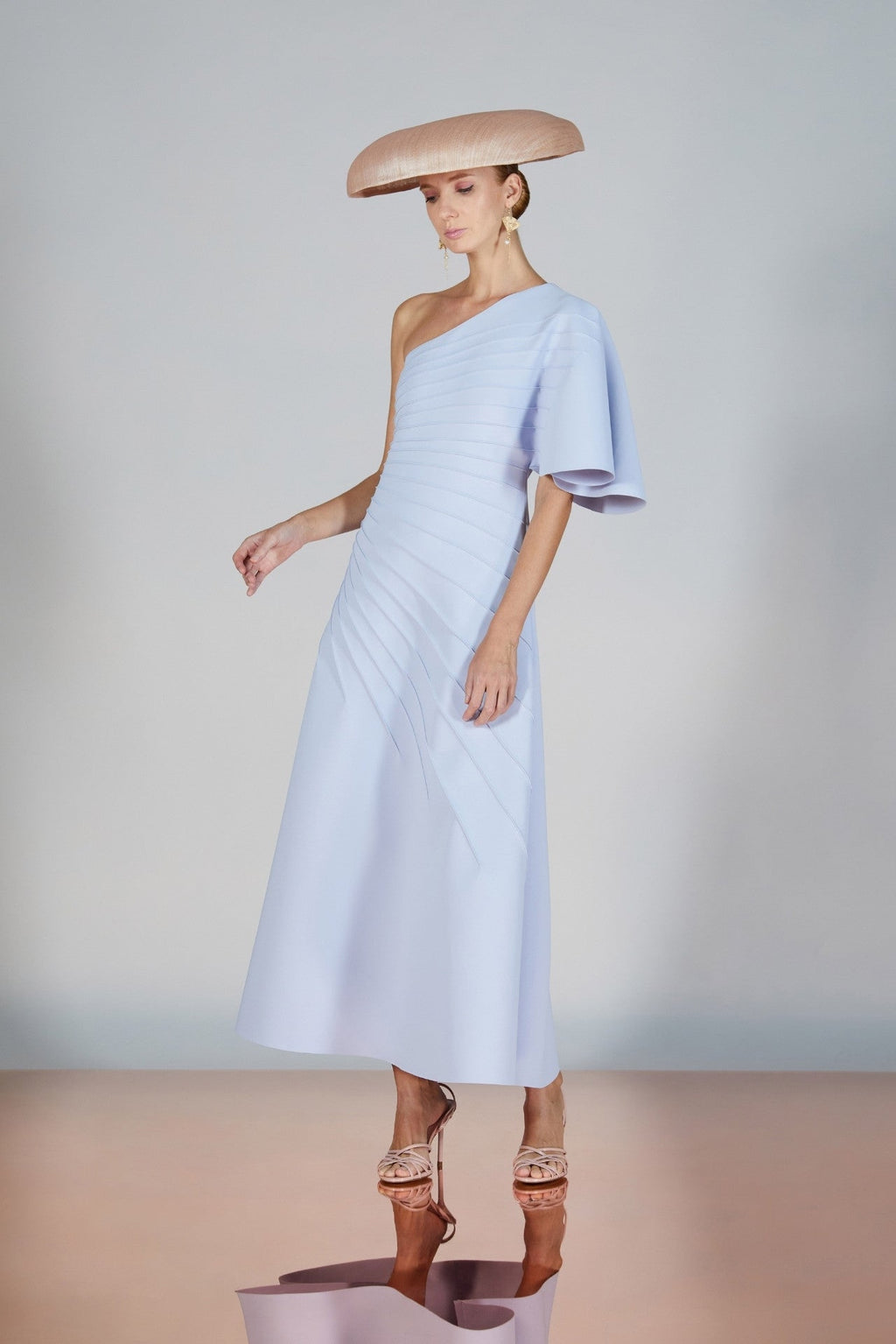 One-Shoulder Pleated Gown – HERTROVE