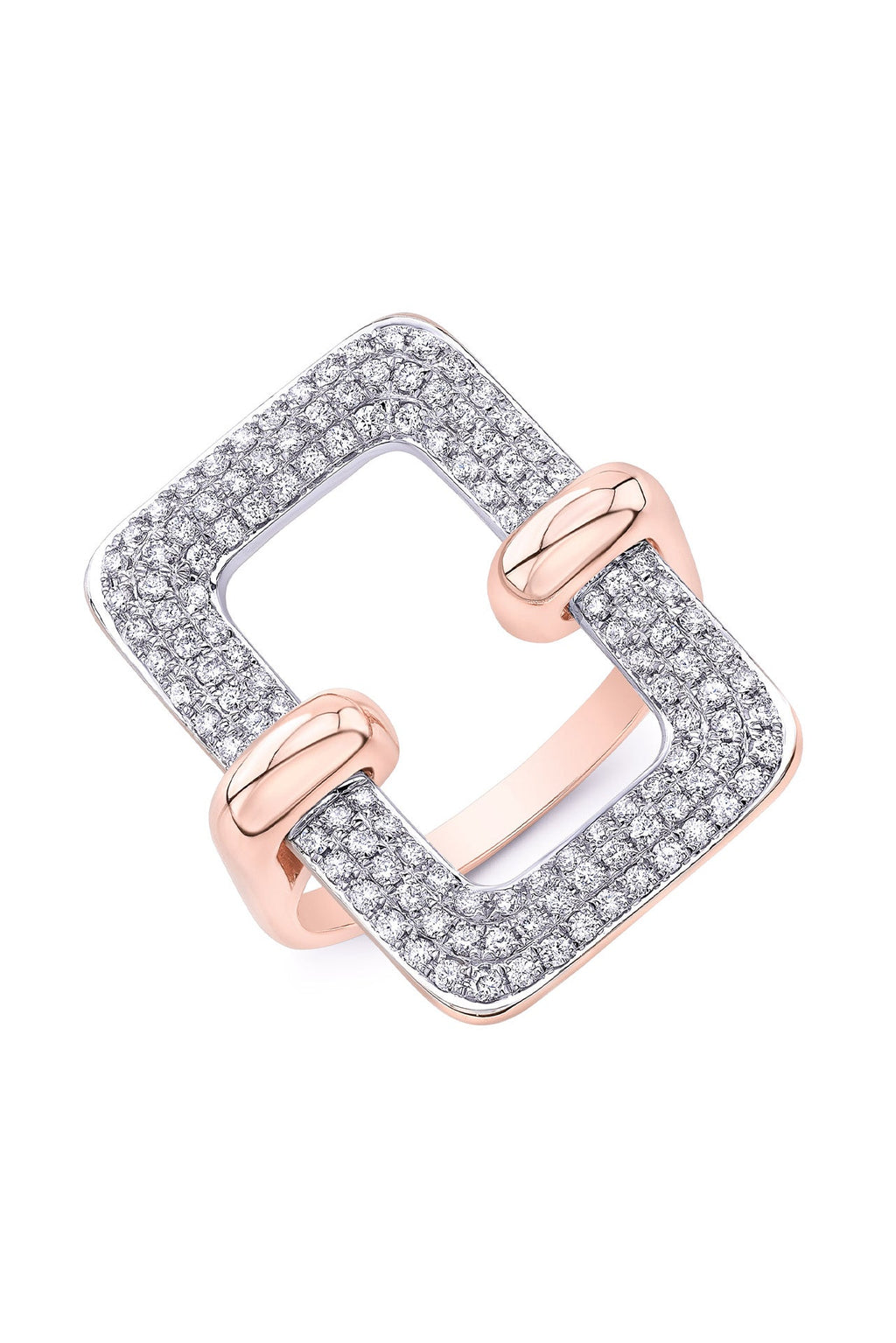 Open Pave Rectangle Ring – HERTROVE