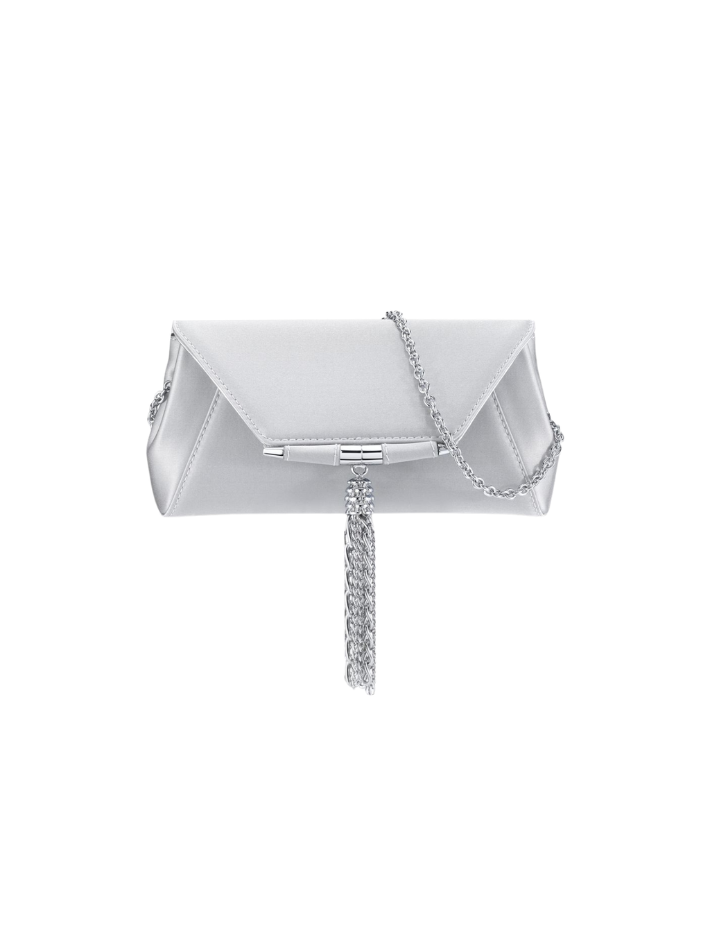 Platinum Satin Piper Clutch – HERTROVE