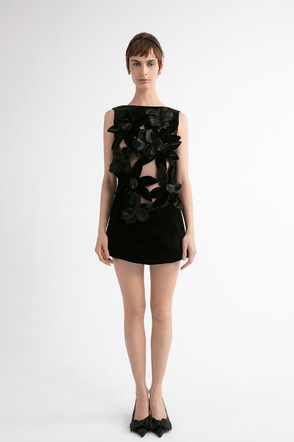 Low back mini dress with cut-outs – HERTROVE