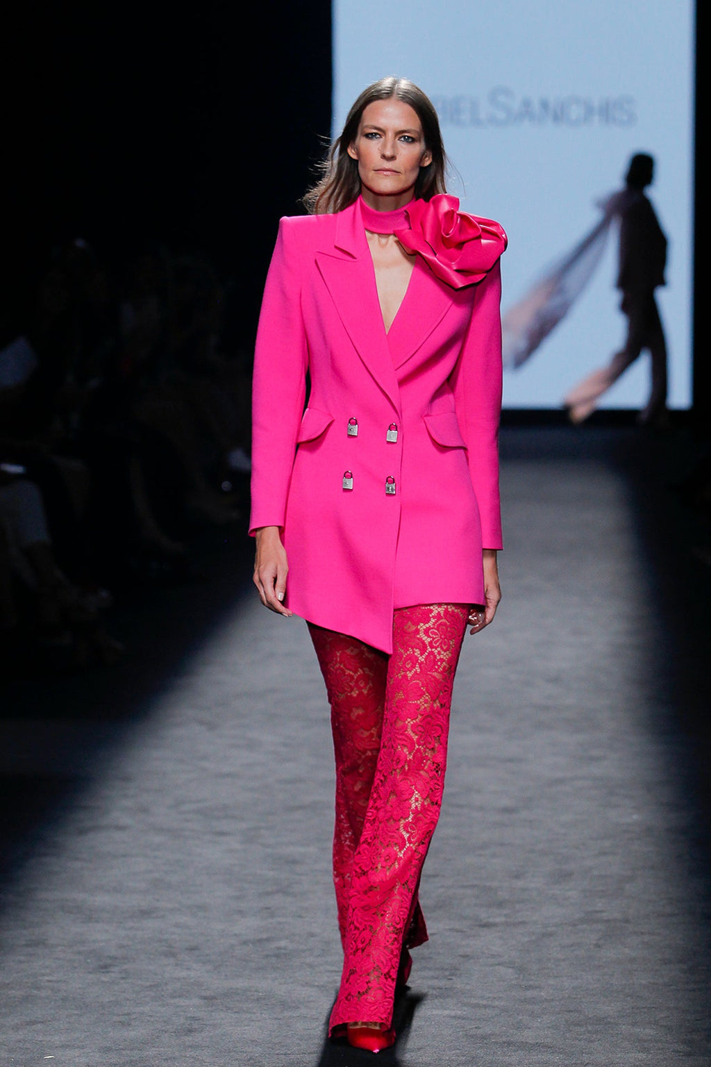 Double vested jacket with french lace pants – HERTROVE