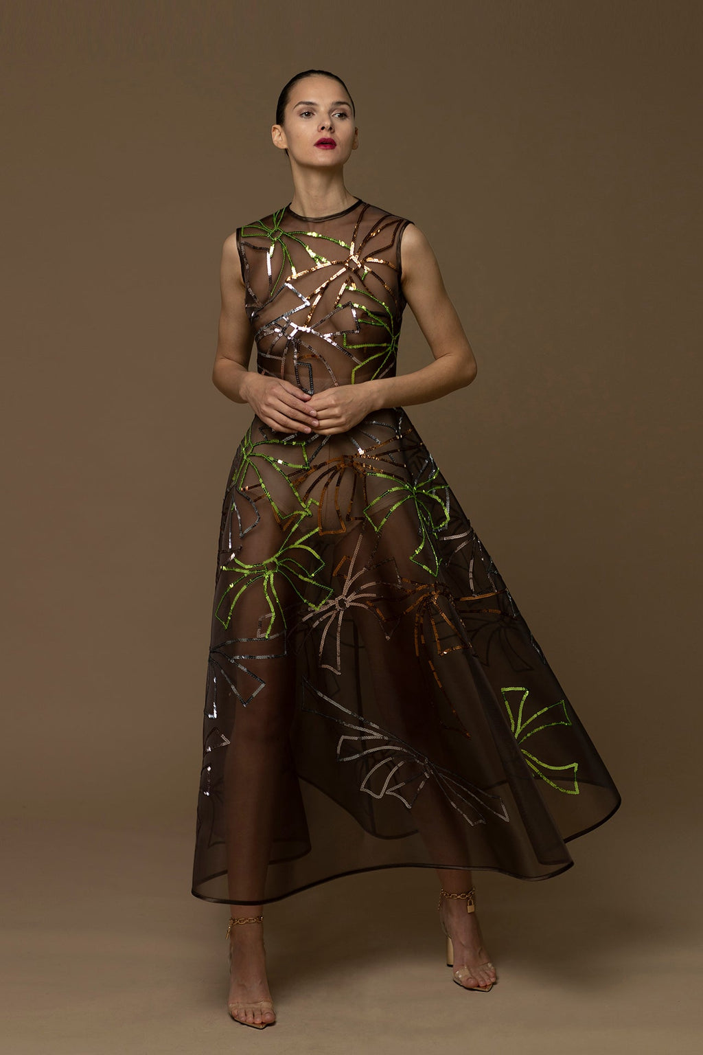 Semi transparent midi dress – HERTROVE