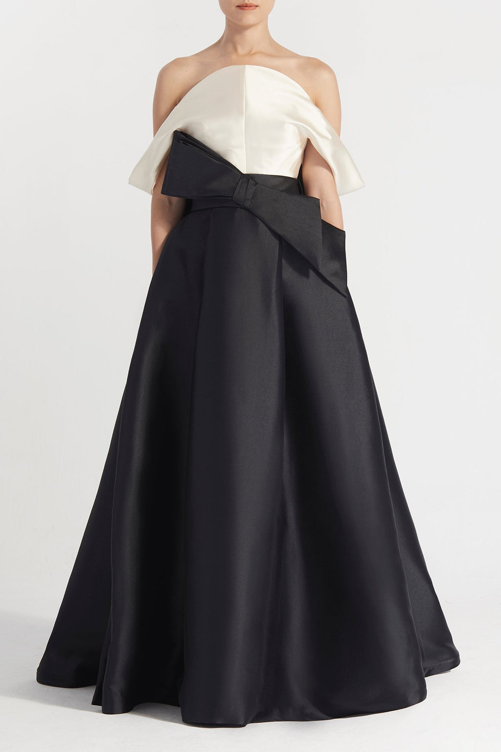 Drop shoulders taffeta dress – HERTROVE