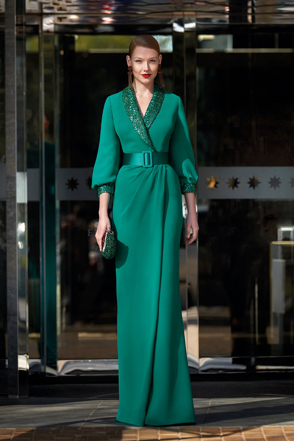 Long sleeves crepe dress – HERTROVE